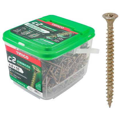 C2 Strong Fix Premium Screws In Tubs 4 x 50mm | Low Prices