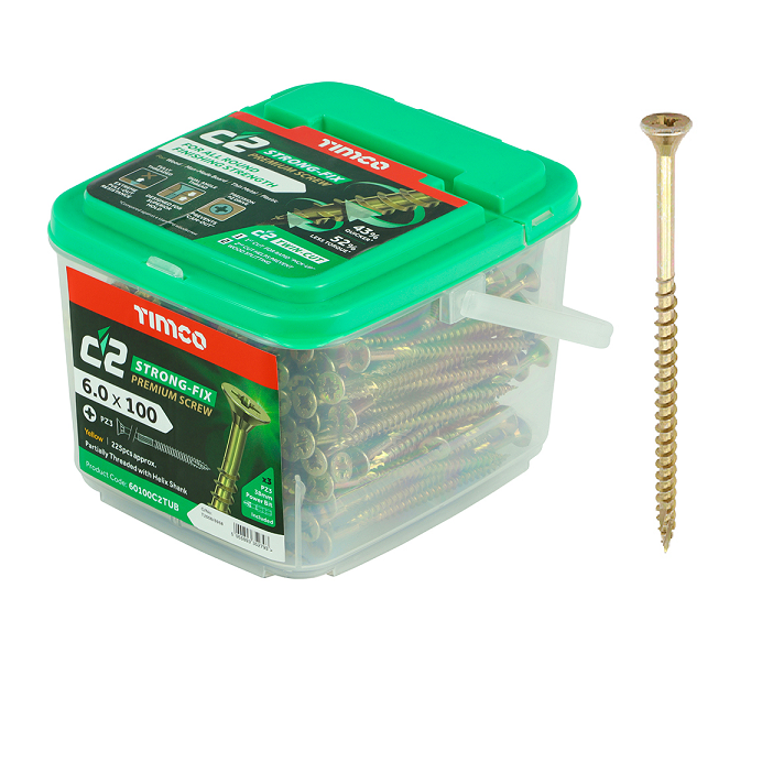 C2 Strong Fix Premium Screws In Tubs 6 x 100mm | Low Prices