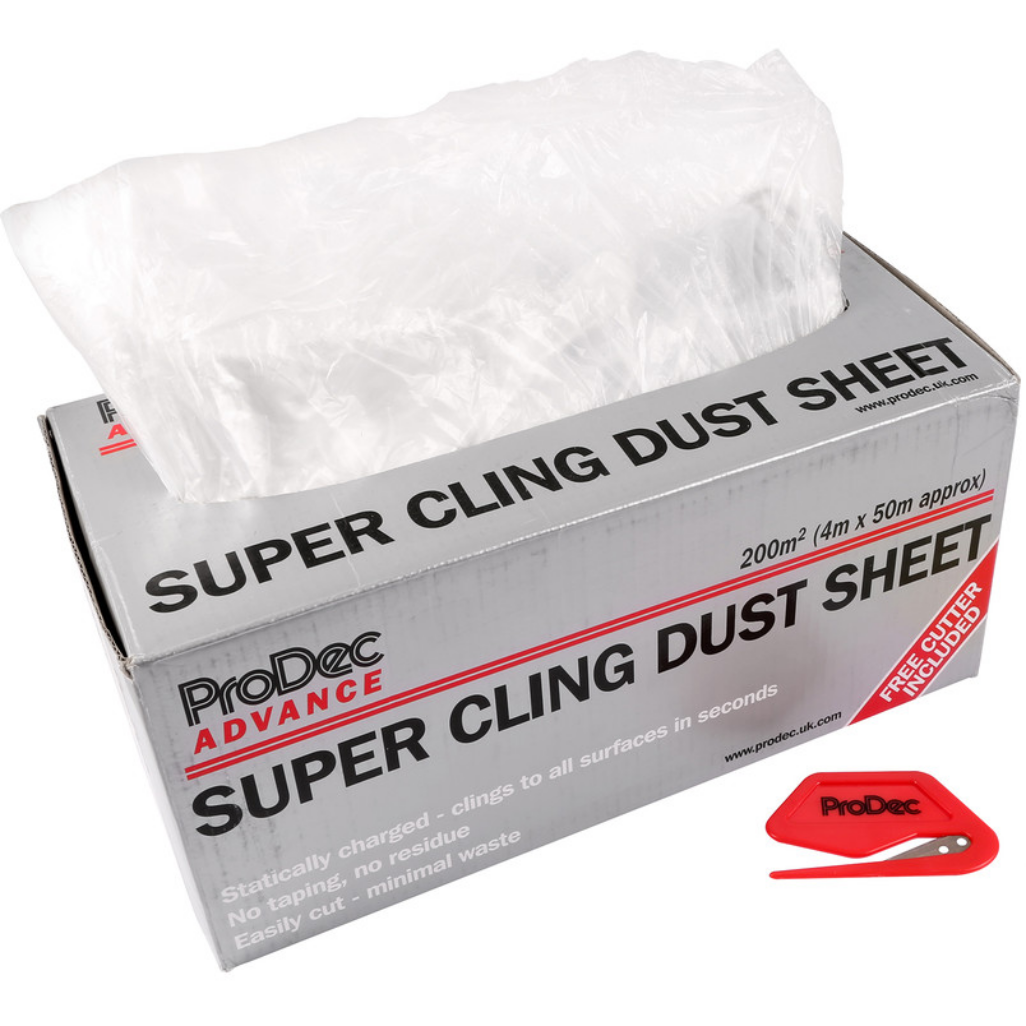 Prodec Super Cling Dust Sheet - 4m x 50m | Tradefix Direct